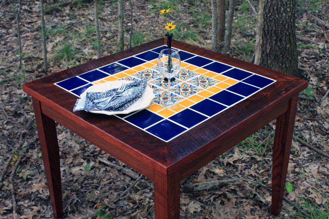 Small Tile Kitchen Table. Talavera Tile Dining Table. Talavera - Etsy