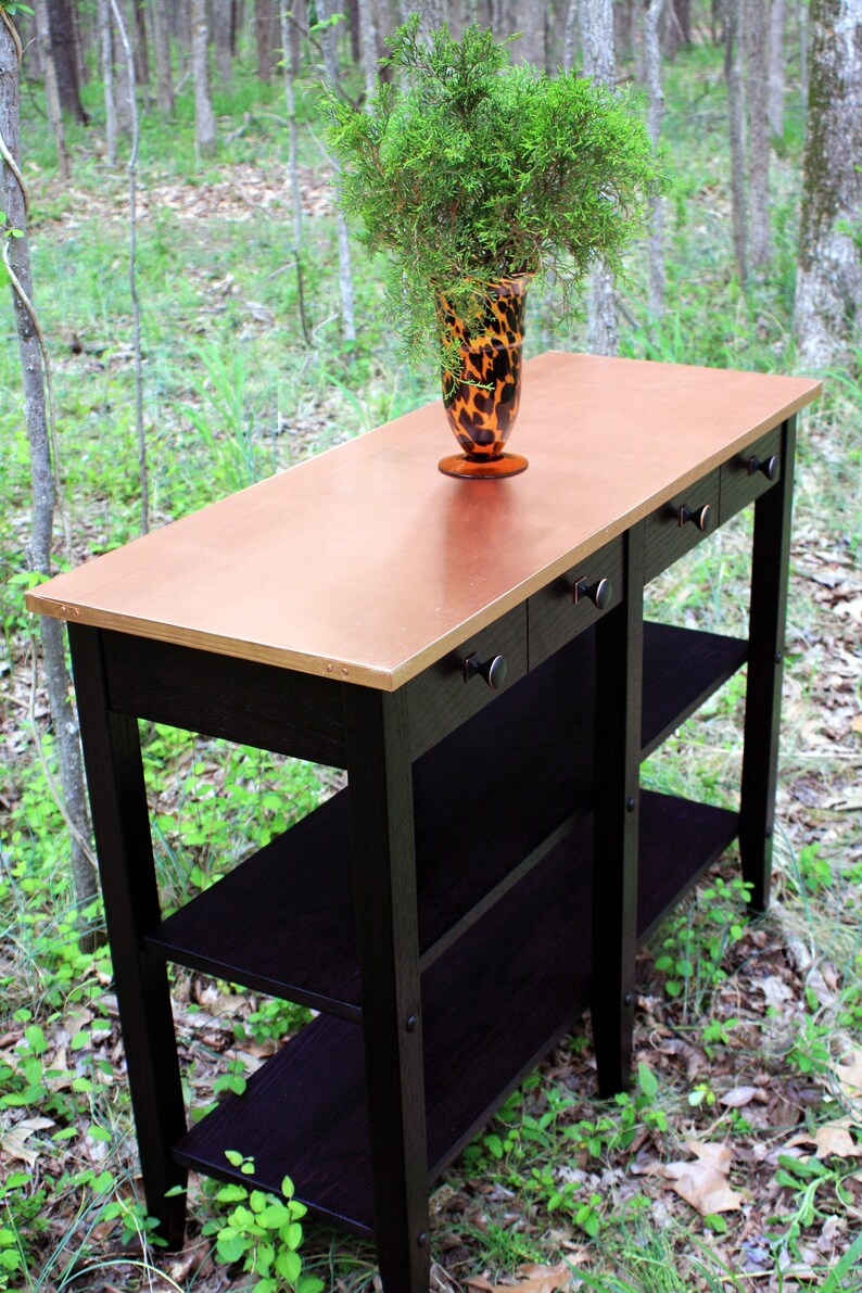Large Console Table. Copper Console Table. Copper Top Table. - Etsy UK