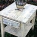 Cream Colored Side Table. Yellow End Table W/ Drawer. Rustic - Etsy