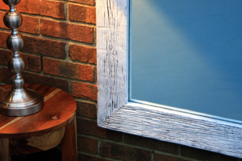 Distressed White Framed Mirror. 66 Inch Mirror. Weathered - Etsy
