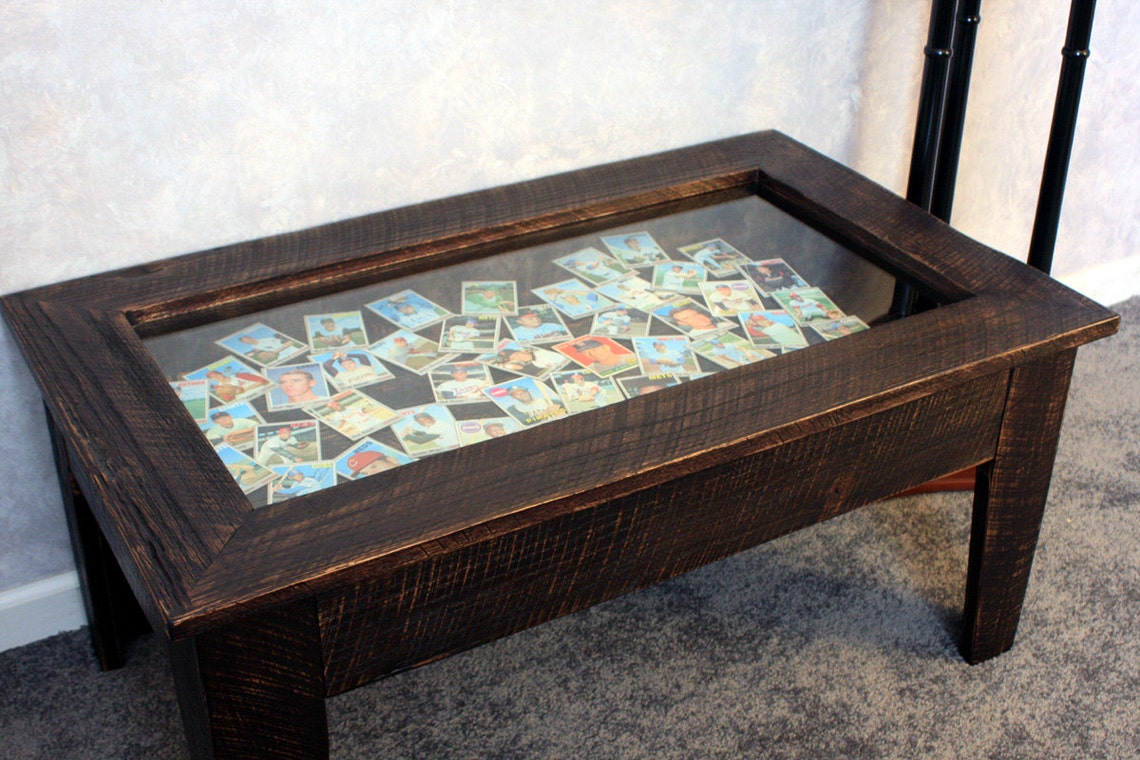 Brown Display Coffee Table. Rustic Shadowbox Table. Rustic Display ...