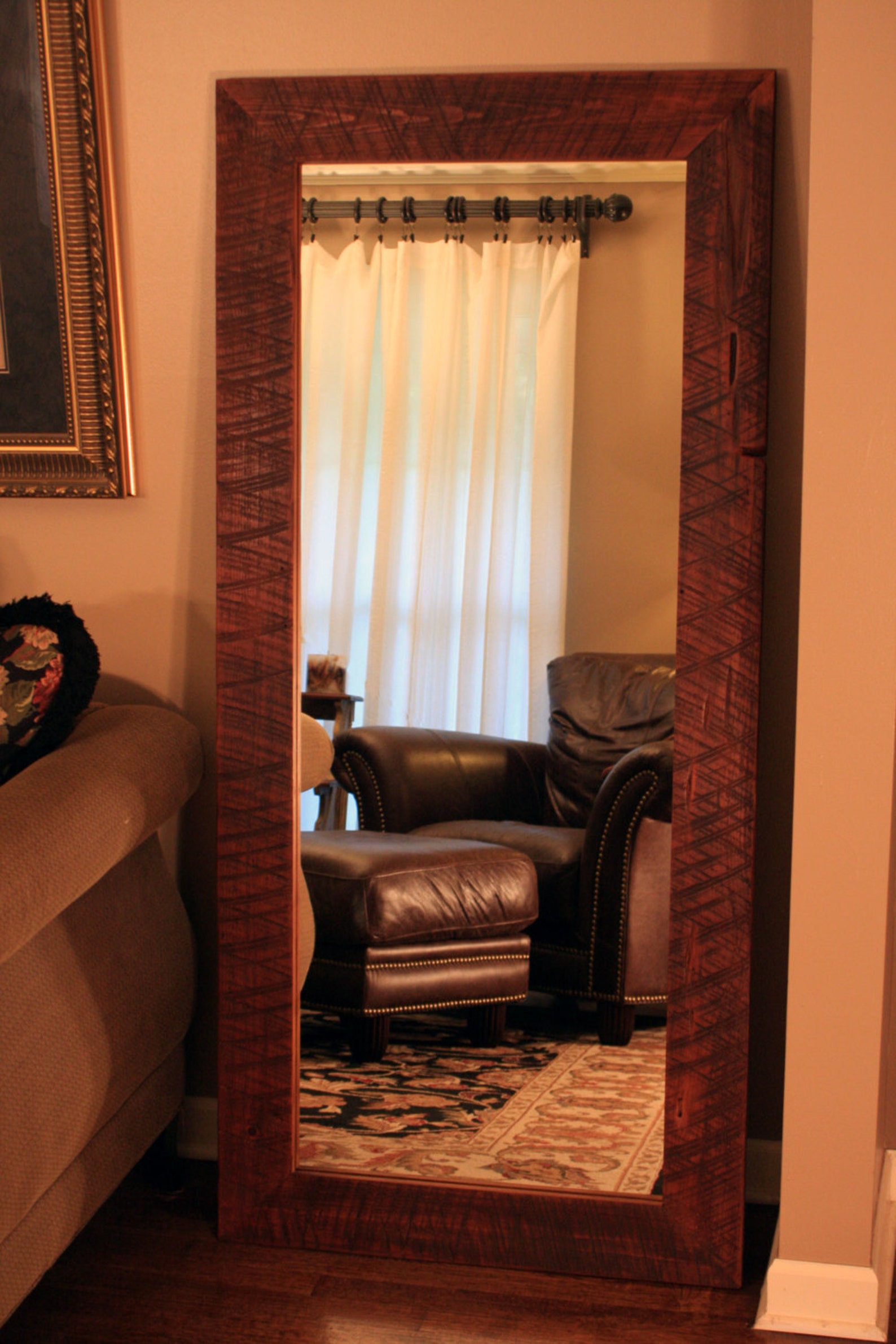 Chocolate Brown Framed Mirror. Reclaimed Wood Mirror. Framed | Etsy