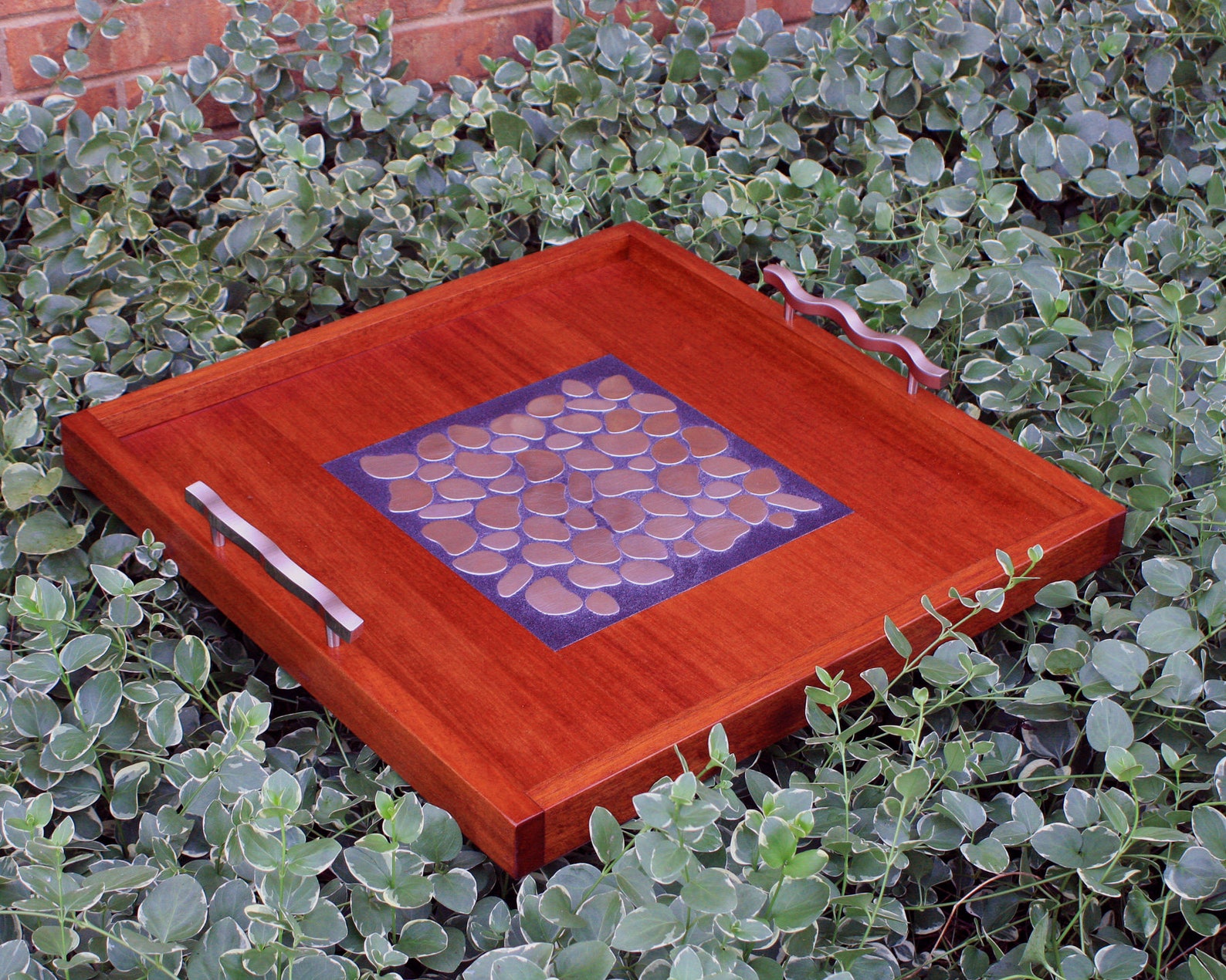Modern Ottoman Tray. Stainless Mosaic Centerpiece. Red - Etsy