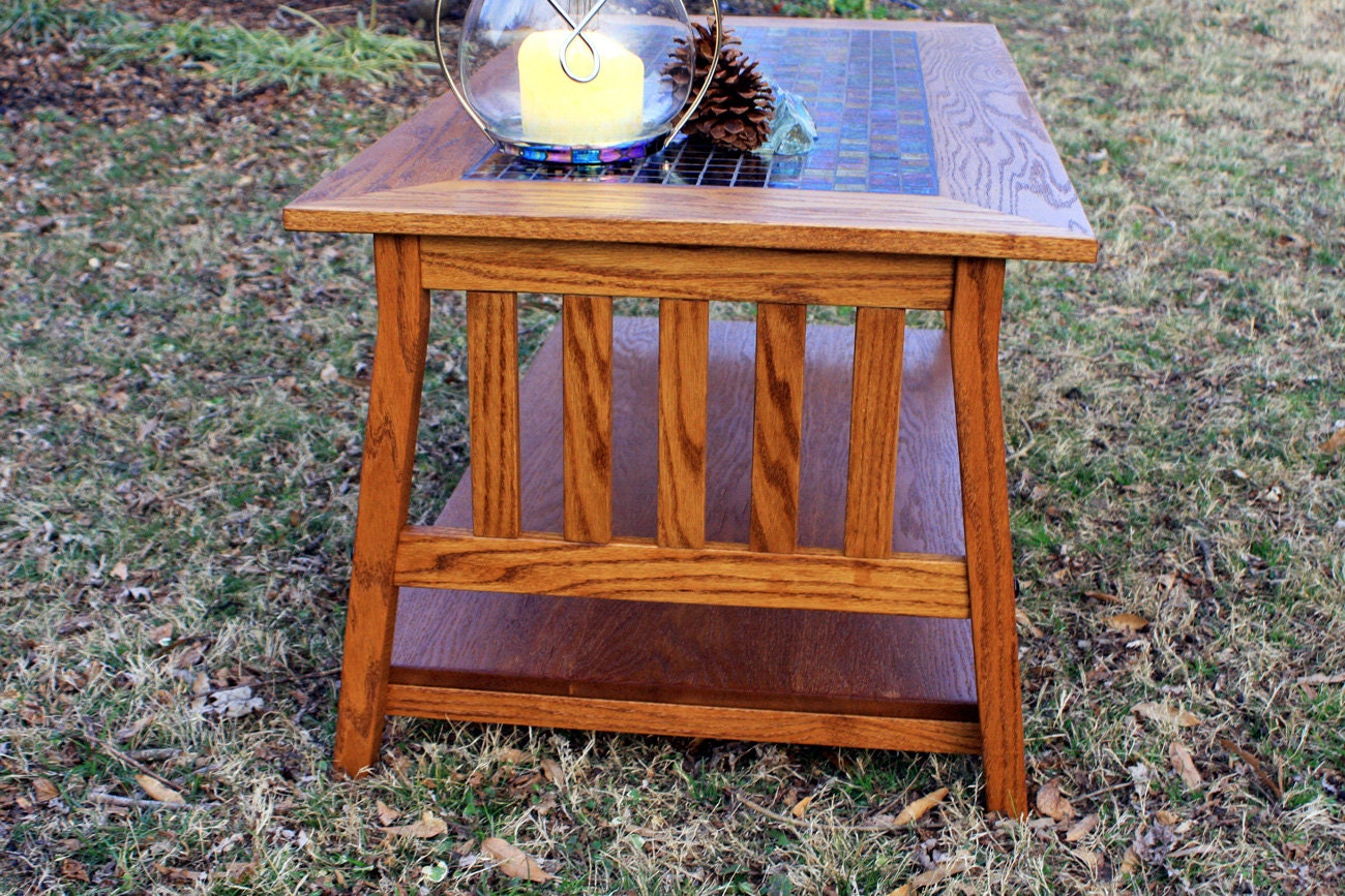 Mission Style Coffee Table. Arts and Crafts Coffee Table. Glass Mosaic ...
