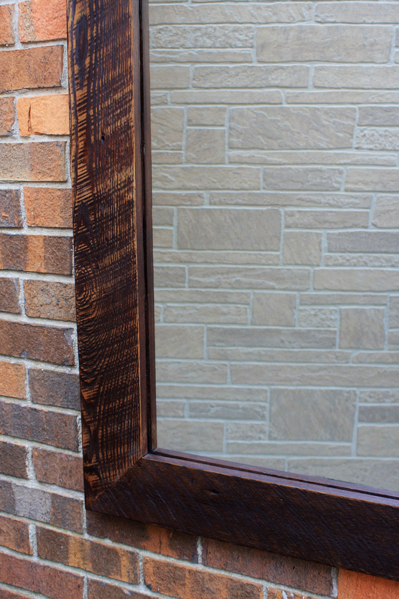 Rustic Framed Mirror. Reclaimed Wood Framed Mirror. 40 Inch - Etsy