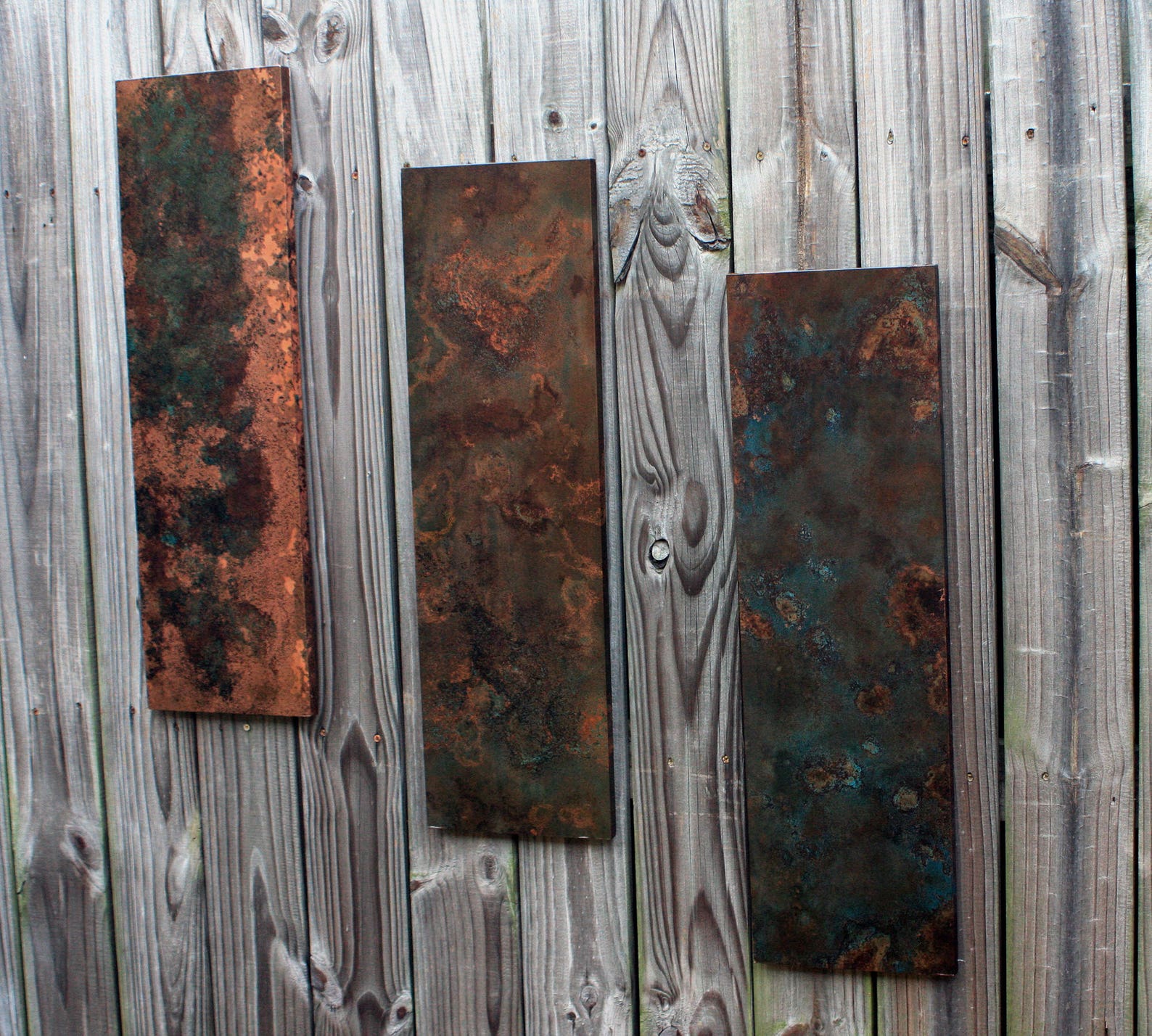 Copper Wall Art. Copper Patina Art. Trio Abstract Art. Copper | Etsy