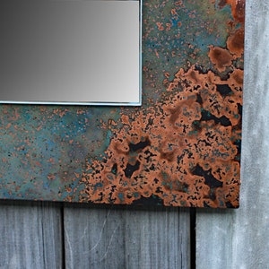 Copper Mirror. Copper Patina Mirror. Copper Wall Art Mirror. Wall Art ...