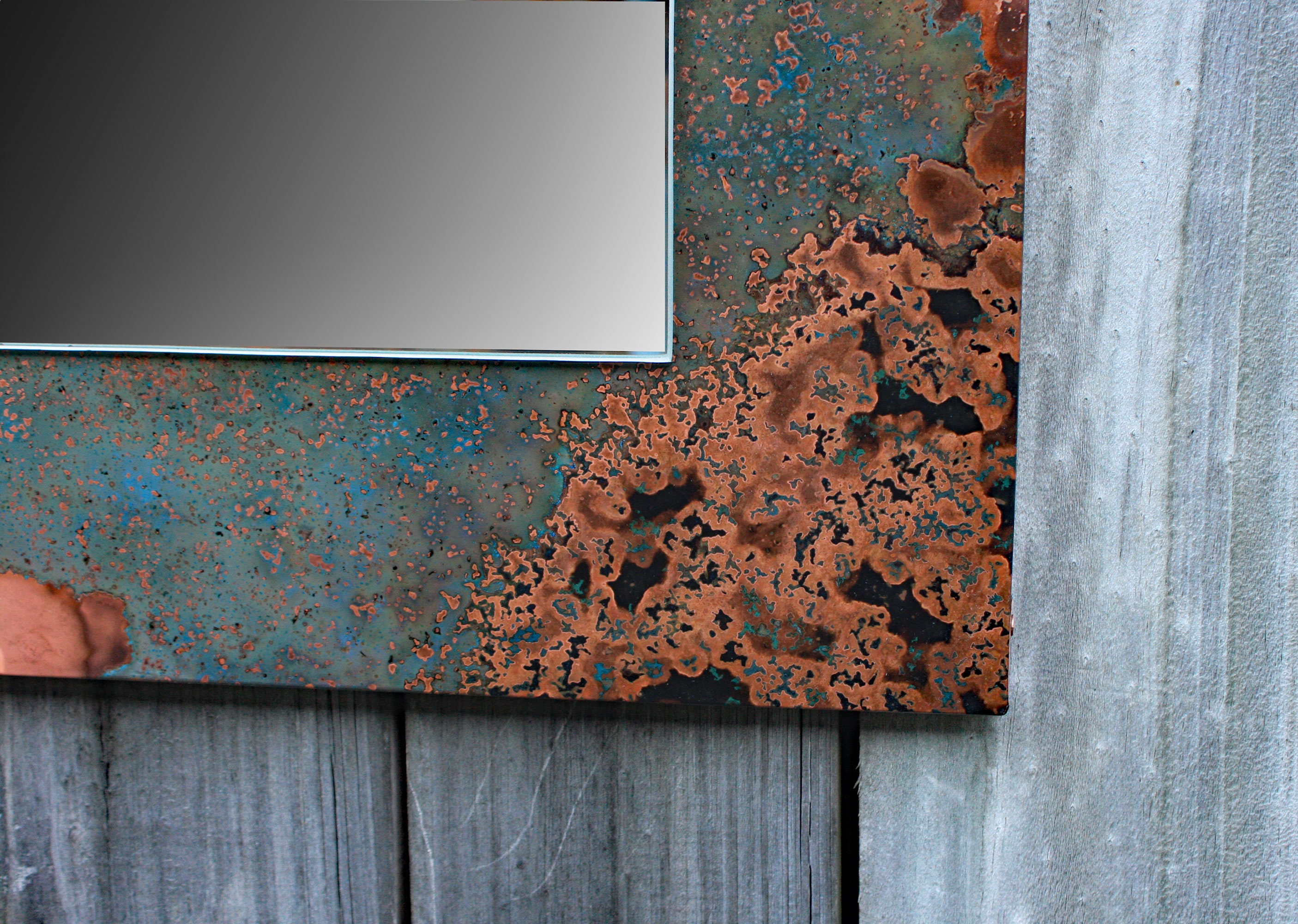 Copper Mirror. Copper Patina Mirror. Copper Wall Art Mirror. Wall Art ...