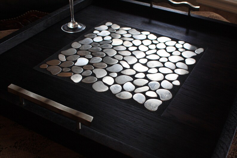 Large Modern Ottoman Tray Stainless Mosaic Centerpiece - Etsy