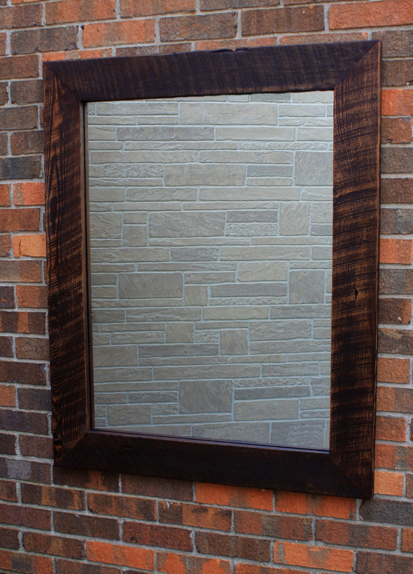 Rustic Framed Mirror. Reclaimed Wood Framed Mirror. 40 Inch - Etsy