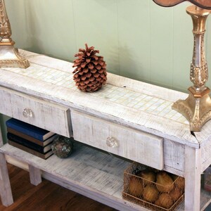 Whitewashed Sofa Table. White Hallway Table. Whitewash Entry Table ...