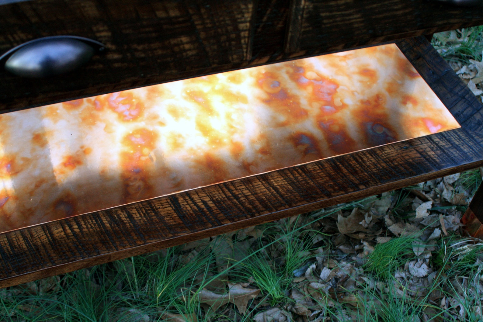 Large Copper Sofa Table. Copper Top Console Table. Copper Console Table ...