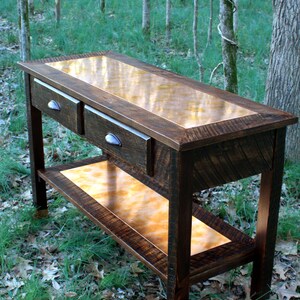 Large Copper Sofa Table. Copper Top Console Table. Copper Console Table ...