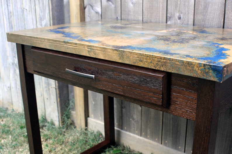 Copper Top Desk. Home Office Desk. Small Desk. Desk With | Etsy