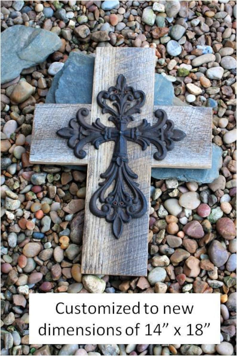 Large Cast Iron Cross. Large Wooden Cross. Rustic Wood Cross. | Etsy