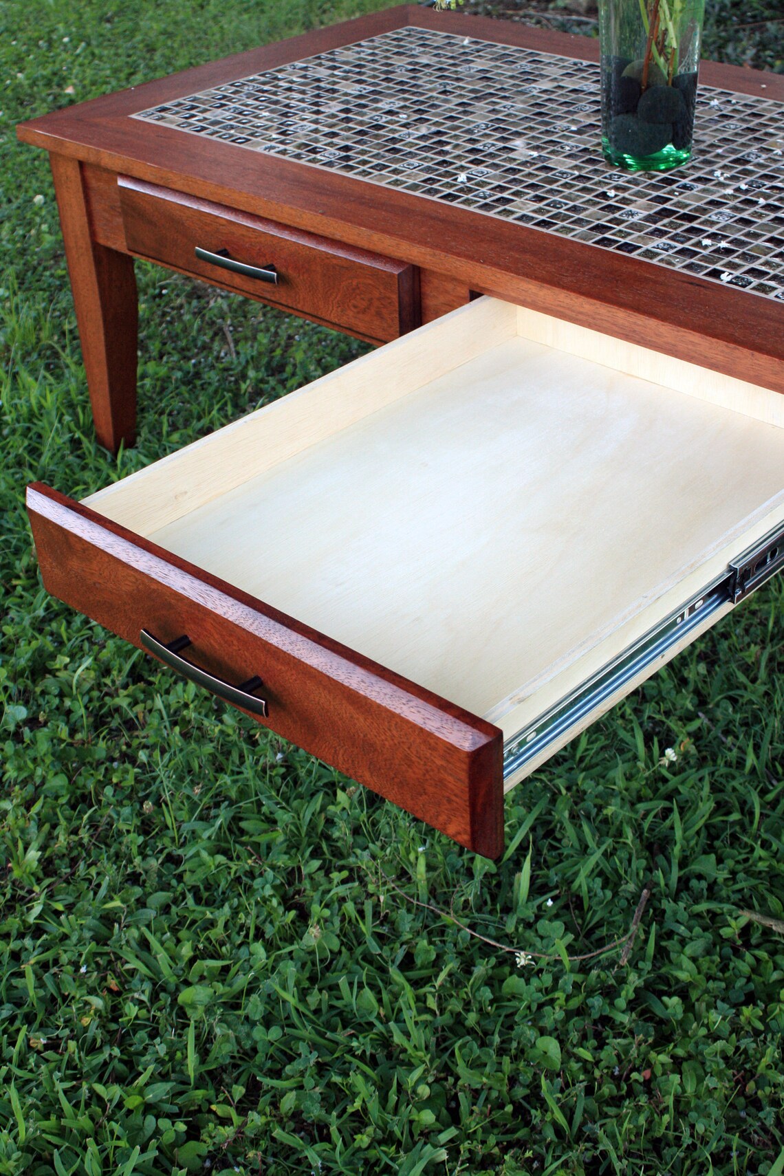 Large Coffee Table W/ Drawers. Mosaic Top Coffee Table. - Etsy