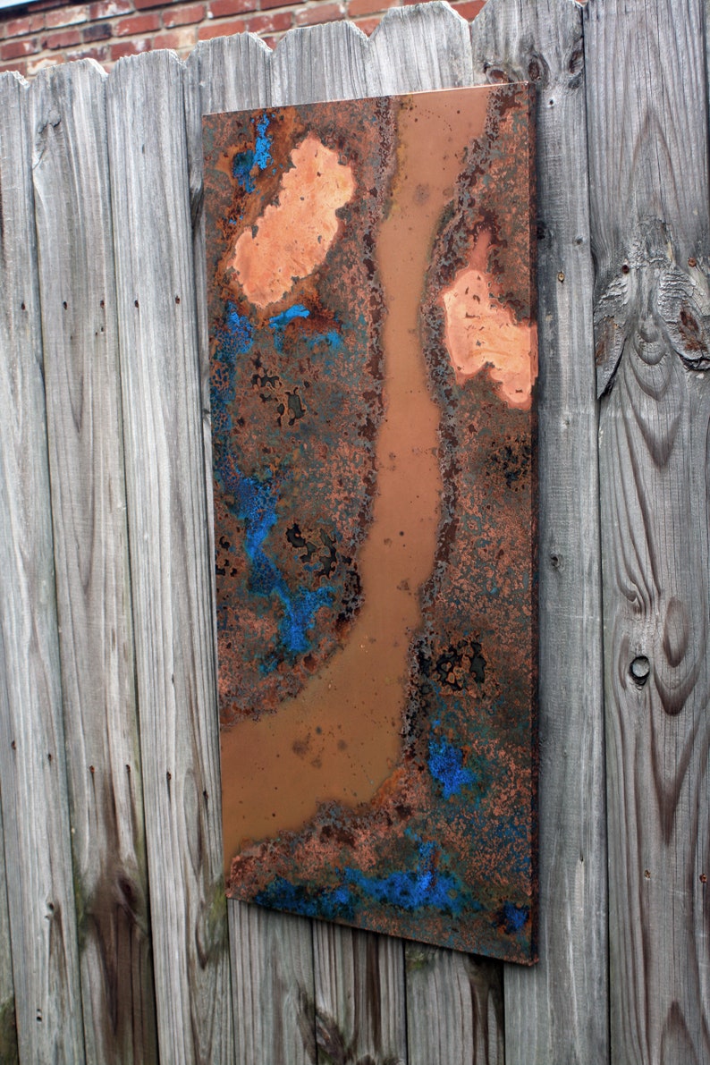 Copper Abstract Art. Light Copper Wall Art. Copper Patina Art. - Etsy