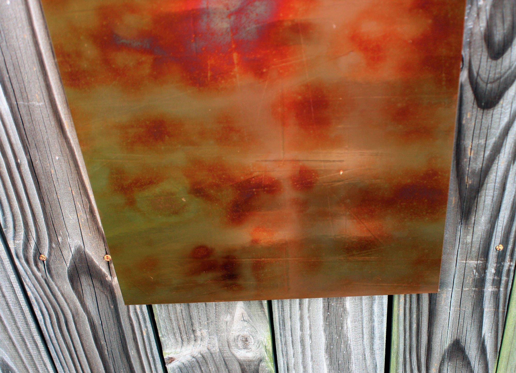 Flame Painted Copper Wall Art. Copper Patina Art. Copper Wall | Etsy