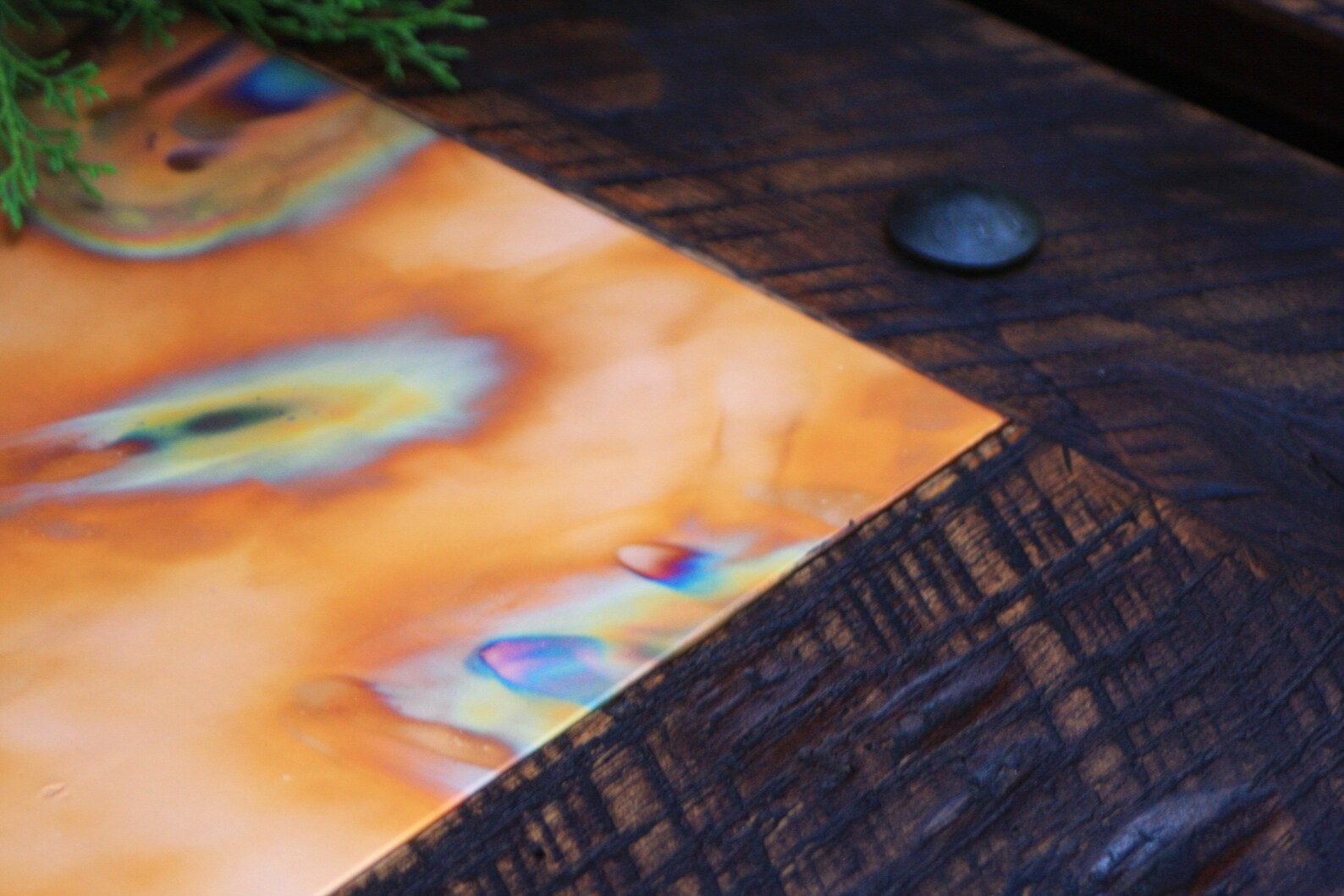 Copper Top Bunching Table. Copper Centerpiece Nesting Table. | Etsy