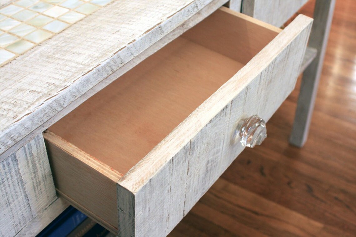 Whitewashed Sofa Table. White Hallway Table. Whitewash Entry Table ...