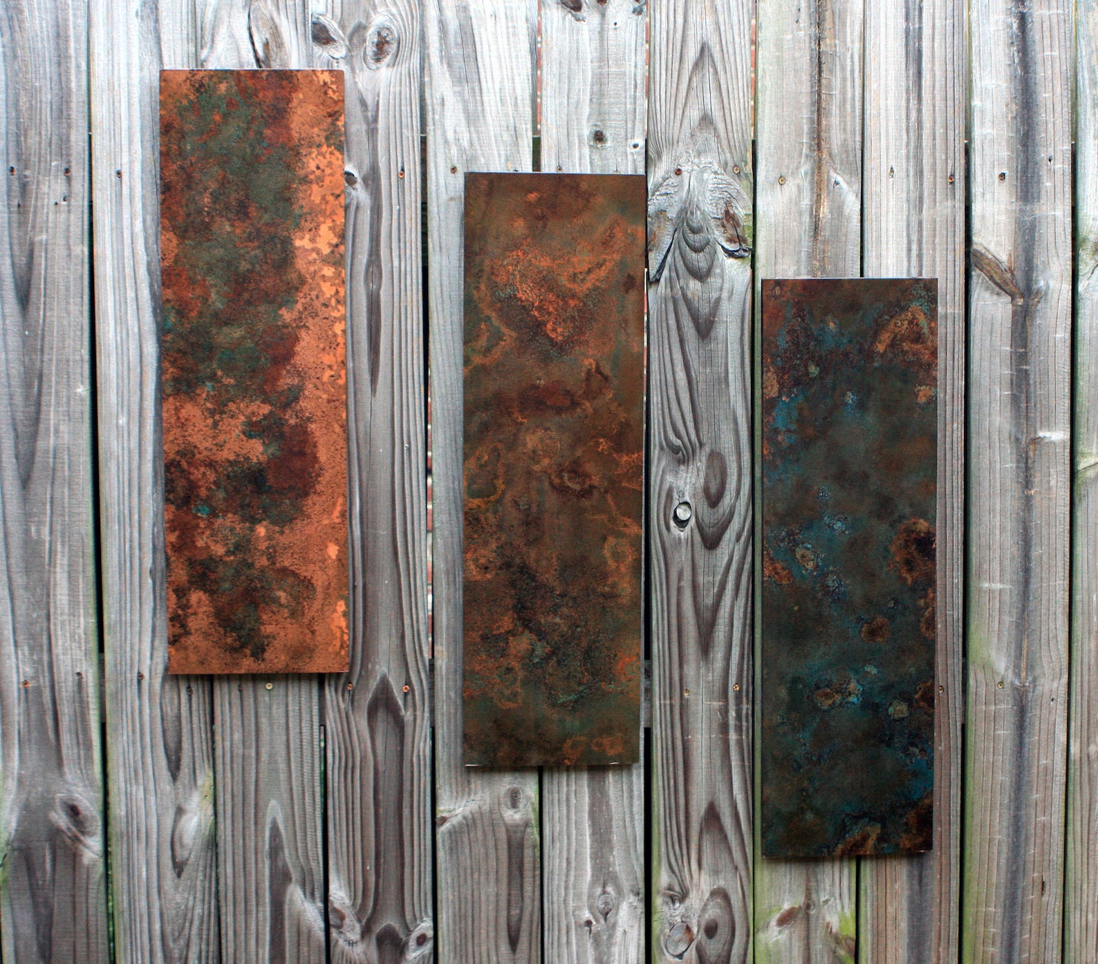 Copper Wall Art. Copper Patina Art. Trio Abstract Art. Copper | Etsy