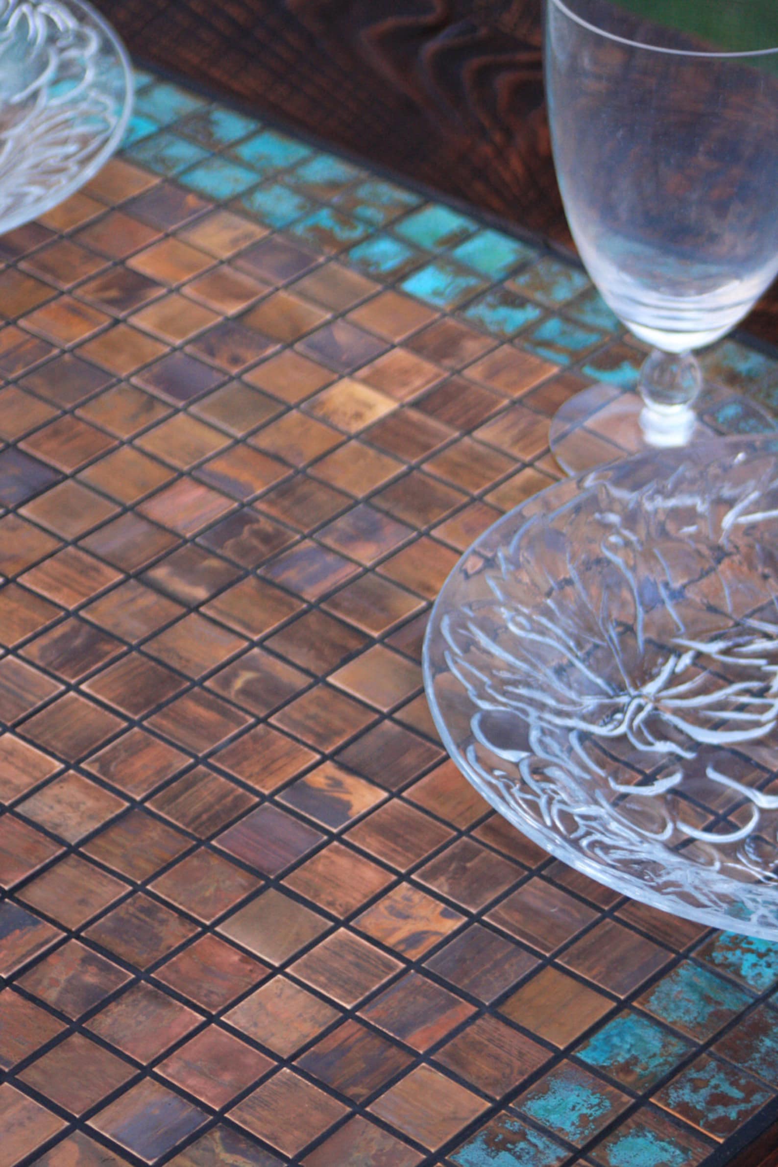 Kitchen Table. Copper Table. Rustic Dining Table. Mosaic Dining Table ...
