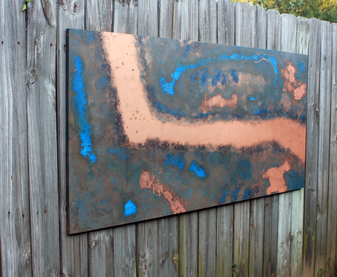 Large Copper Abstract Art. Large Copper Wall Art. Copper Patina Art ...