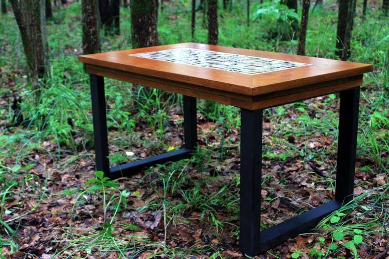 Metal Leg Coffee Table. Mosaic Tile Coffee Table. Black Metal - Etsy