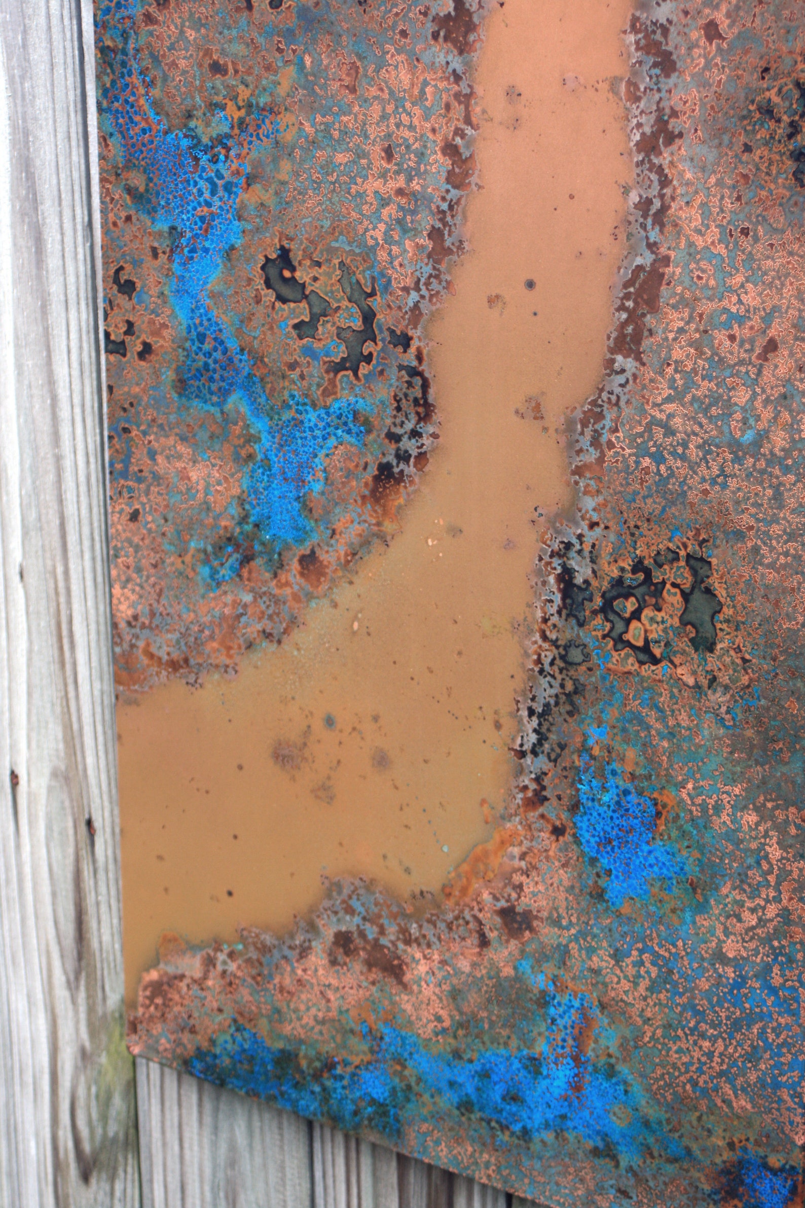 Copper Abstract Art. Light Copper Wall Art. Copper Patina Art. - Etsy