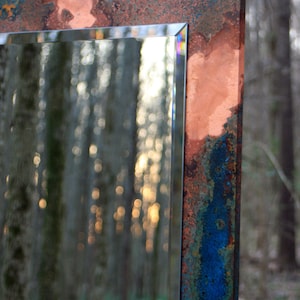 Copper Mirror. Copper Patina Mirror. Copper Wall Art Mirror. Wall Art ...