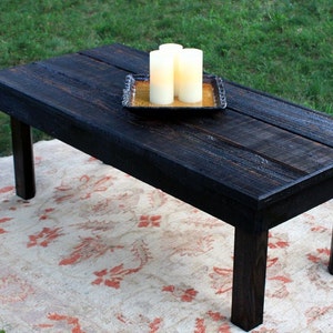 Large Rustic Coffee Table. Black Coffee Table. Rustic Wooden Coffee ...