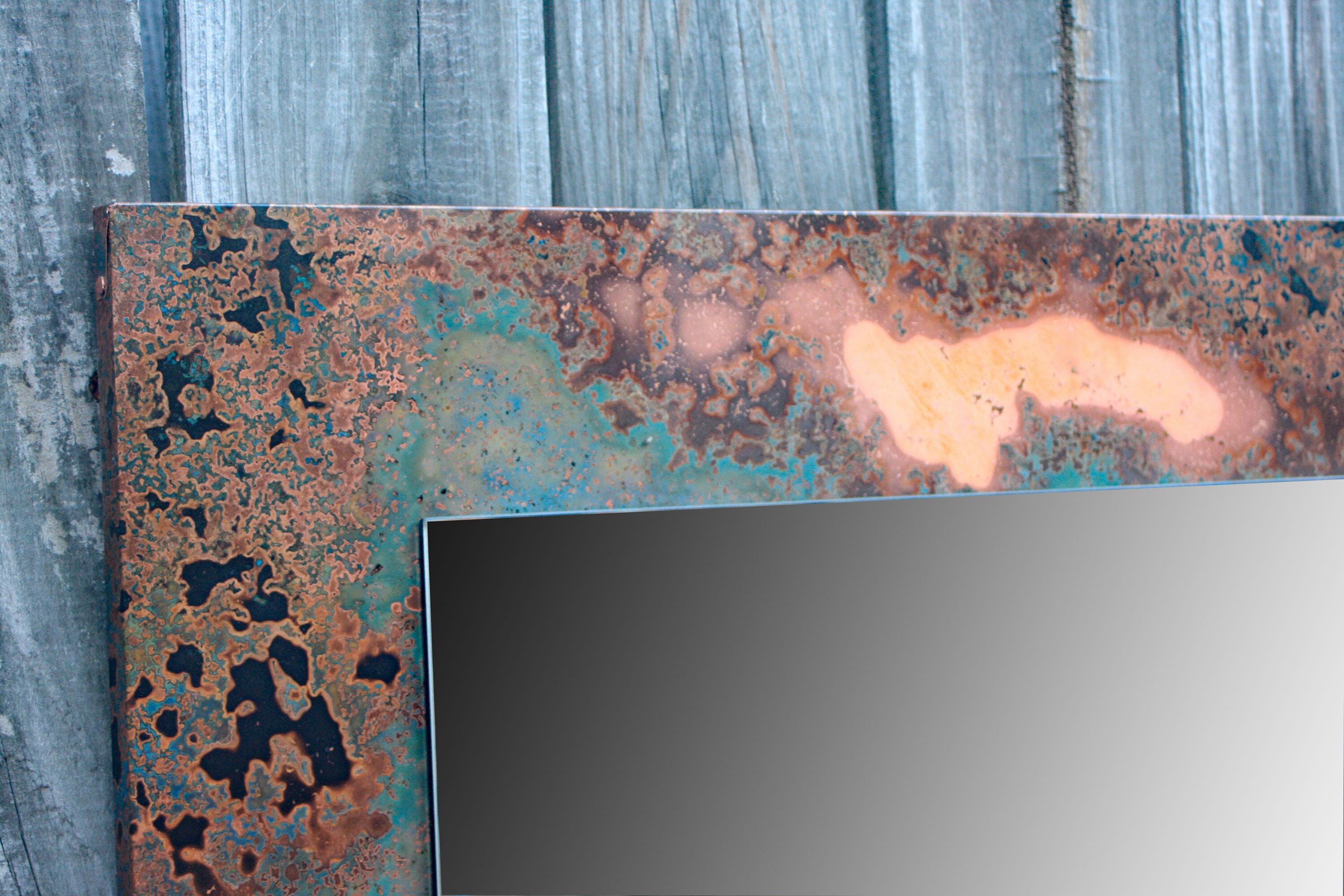 Copper Mirror. Copper Patina Mirror. Copper Wall Art Mirror. Wall Art ...
