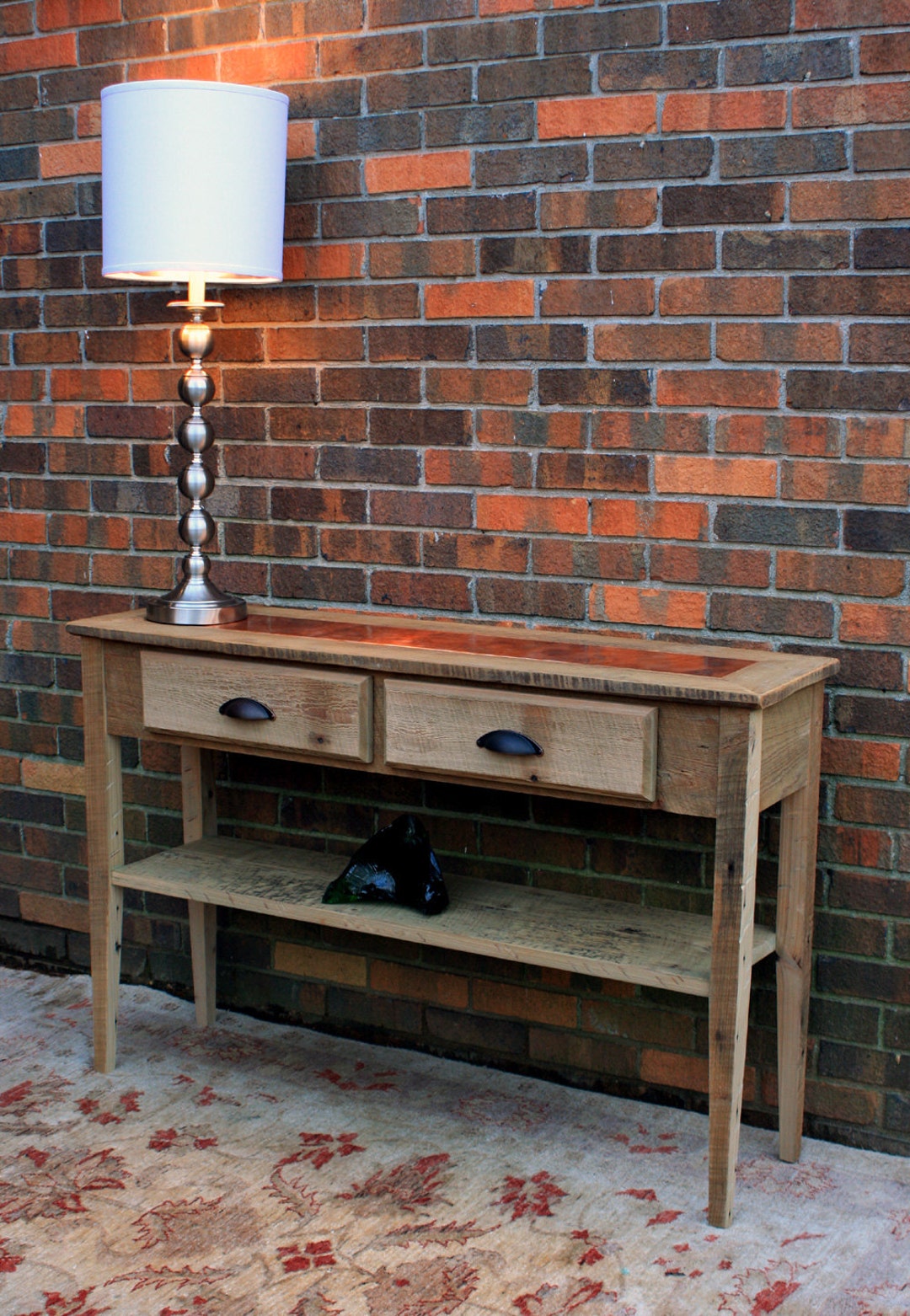 Copper Sofa Table. Copper Top Table. Rustic Entry Table. Copper Console ...