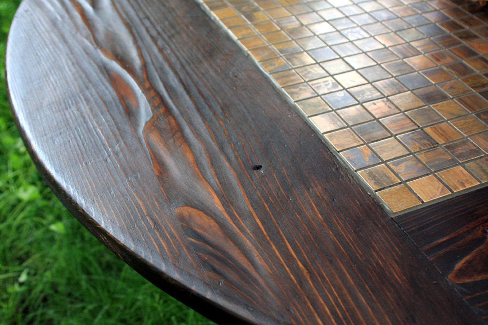 Round Coffee Table. Copper Top Coffee Table. Round Copper Mosaic Table ...