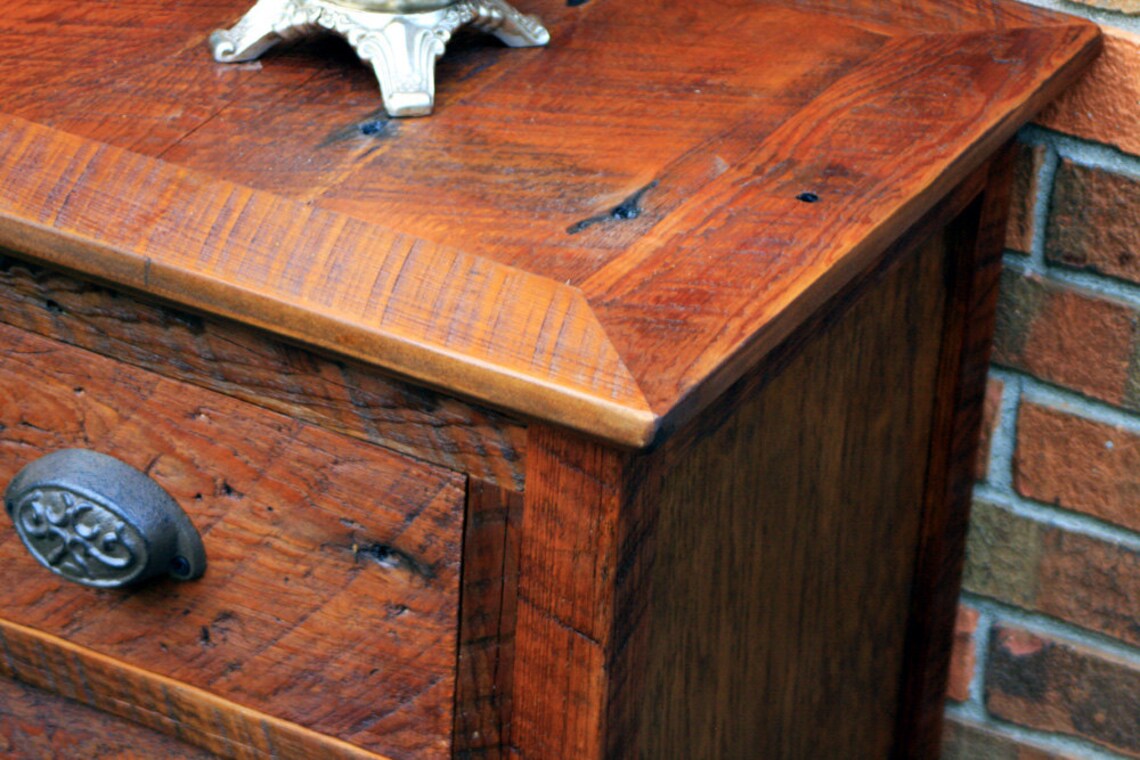 Bedside Table w/ Drawers. Rustic Bedside Table. 3 Drawer End | Etsy