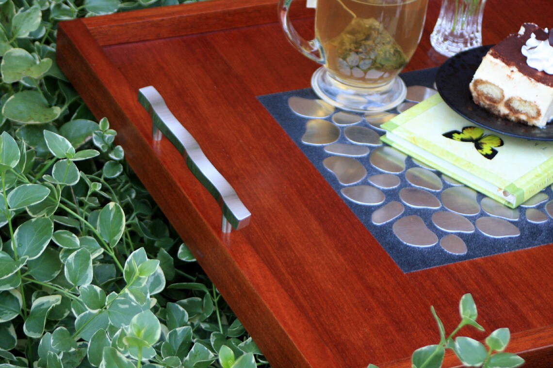 Modern Ottoman Tray. Stainless Mosaic Centerpiece. Red - Etsy