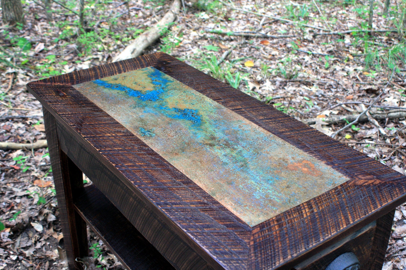 Large Copper Side Table. Copper Patina End Table. Rustic Metal - Etsy