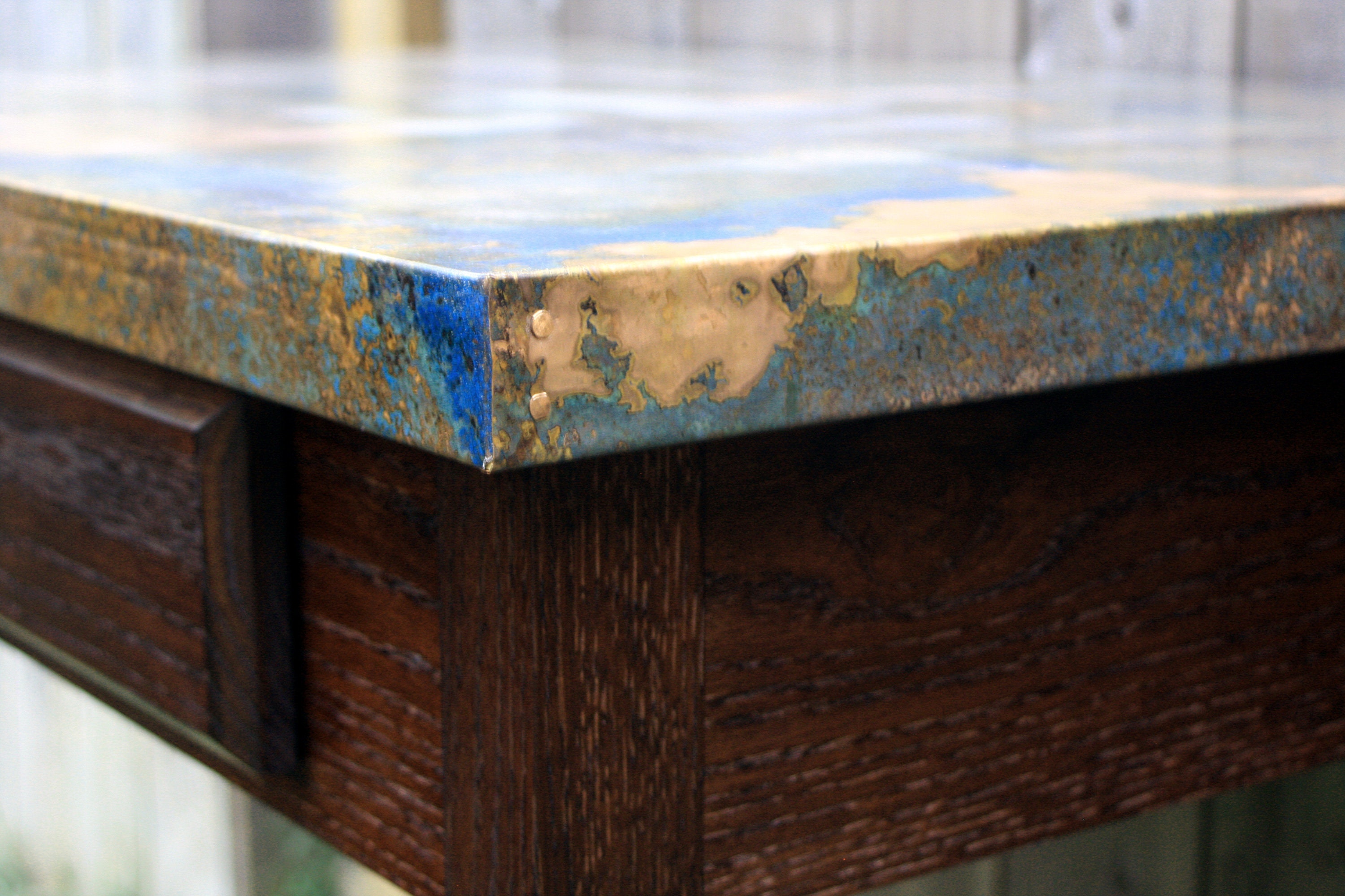 Copper Top Desk. Home Office Desk. Small Desk. Desk With Drawer ...