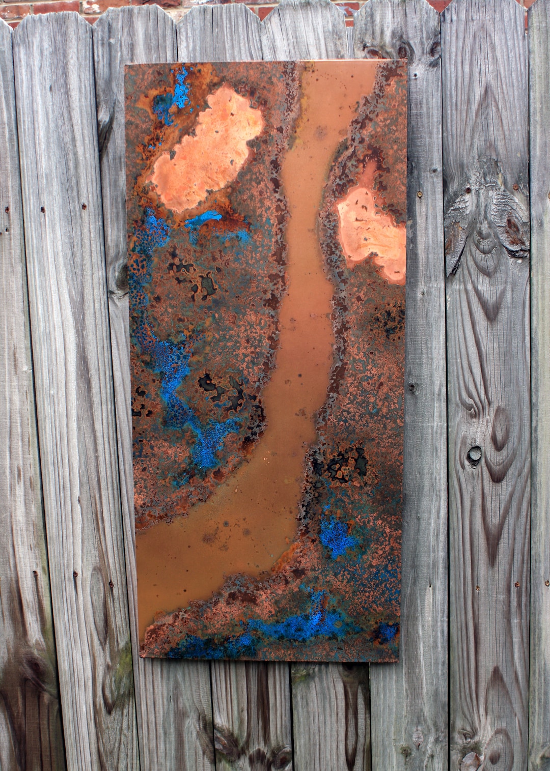 Copper Abstract Art. Light Copper Wall Art. Copper Patina Art. Metal ...