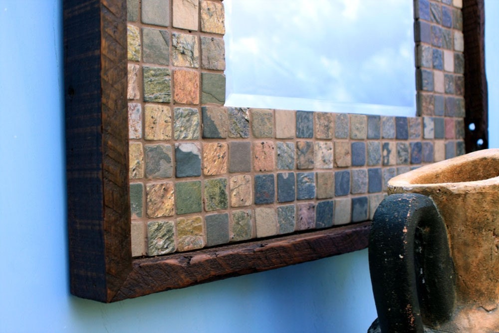 Slate Beveled Framed Mirror. 1 Inch Slate Mirror. Slate Framed - Etsy