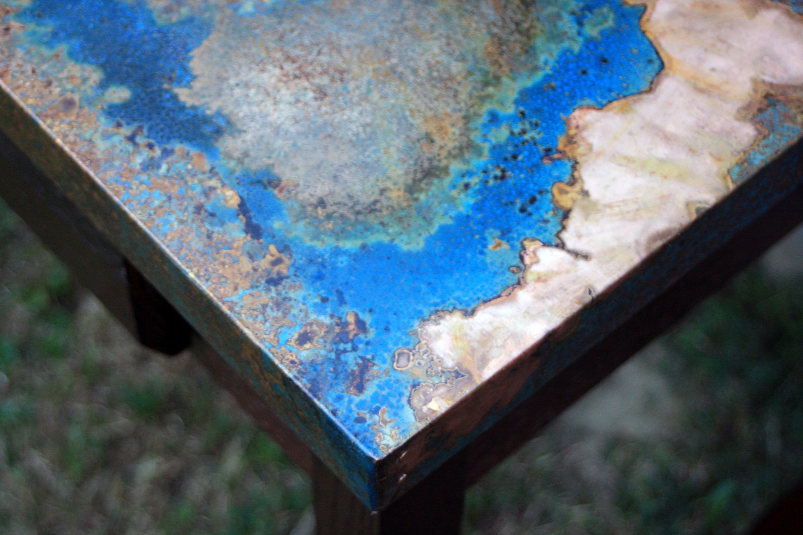 Copper Top Desk. Home Office Desk. Small Desk. Desk With Drawer ...