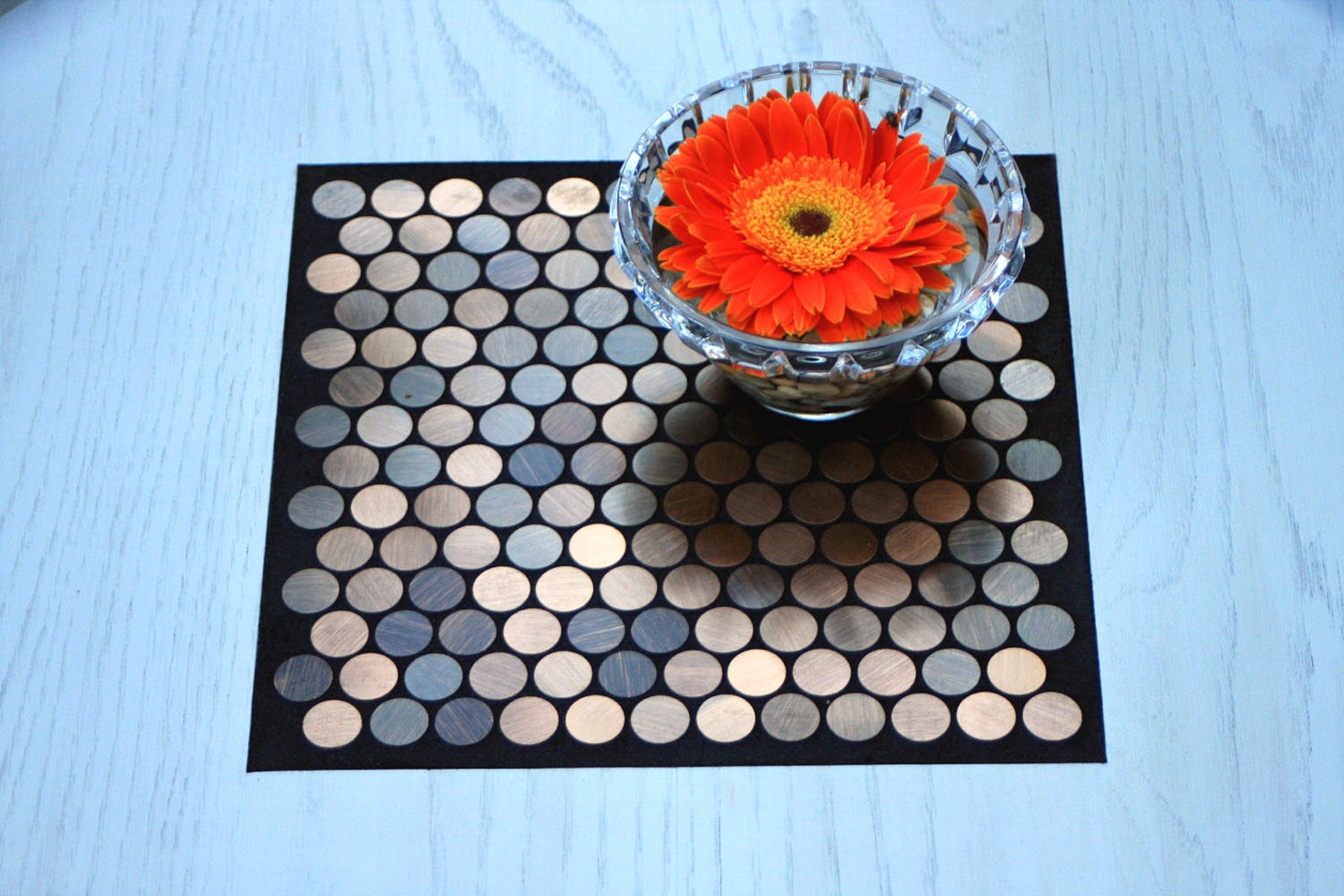 Octagon Tray. Copper Ottoman Tray. Round Ottoman Tray. - Etsy