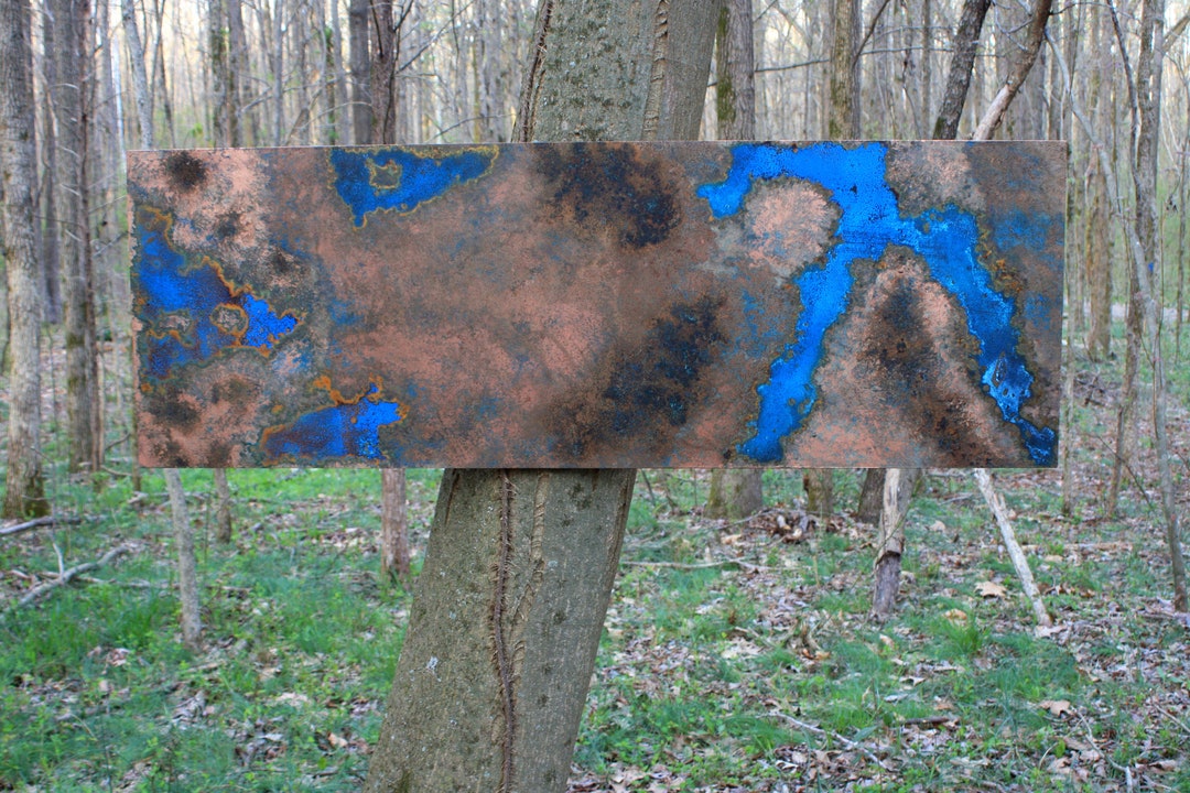 Very Large Copper Wall Art. Copper Patina Art. Copper Wall Decor ...
