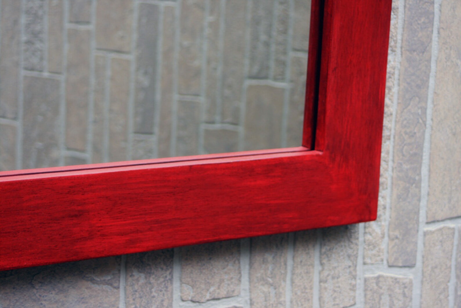 Red Framed Mirror. Antique Red Framed Mirror. Bright Red Framed Mirror ...