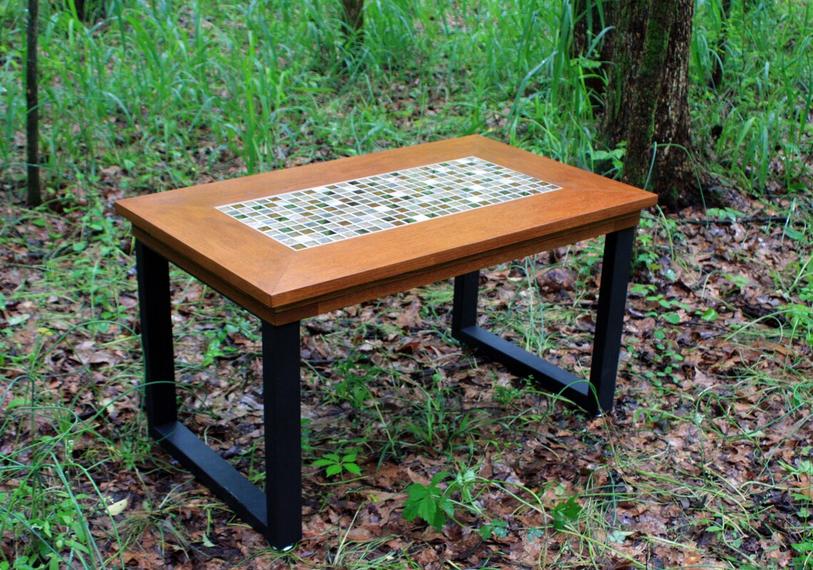 Metal Leg Coffee Table. Mosaic Tile Coffee Table. Black Metal - Etsy