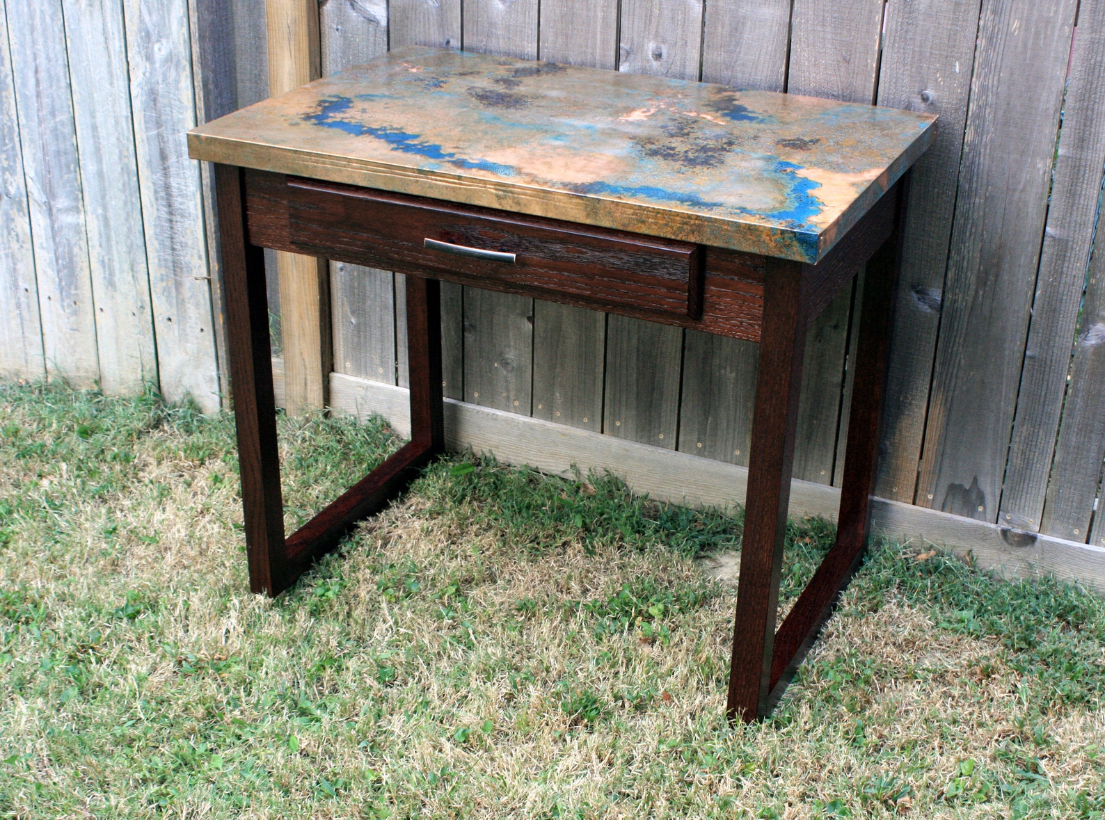 Copper Top Desk. Home Office Desk. Small Desk. Desk With | Etsy