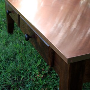 Large Copper Coffee Table W/ Drawers. Large Copper Coffee Table. Copper ...