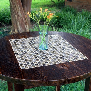 Round Dining Table. Round Mosaic Tile Kitchen Table. Four Person ...