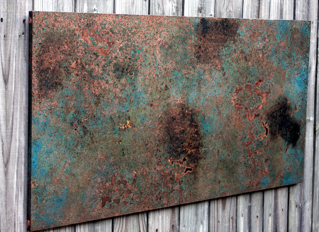 Copper Wall Art - Medium Tone. Abstract Copper Wall Art. Copper Patina ...