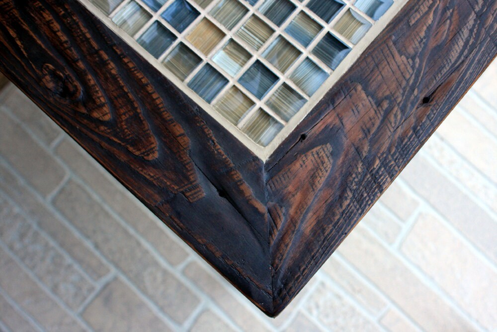 Rustic Mosaic Tile End Table. Neutral Side Table. Rustic Side - Etsy